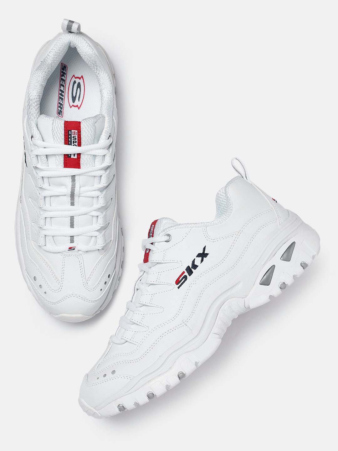 Buy Skechers Men White ENERGY TIMELESS VISION Leather Sneakers - Casual ...