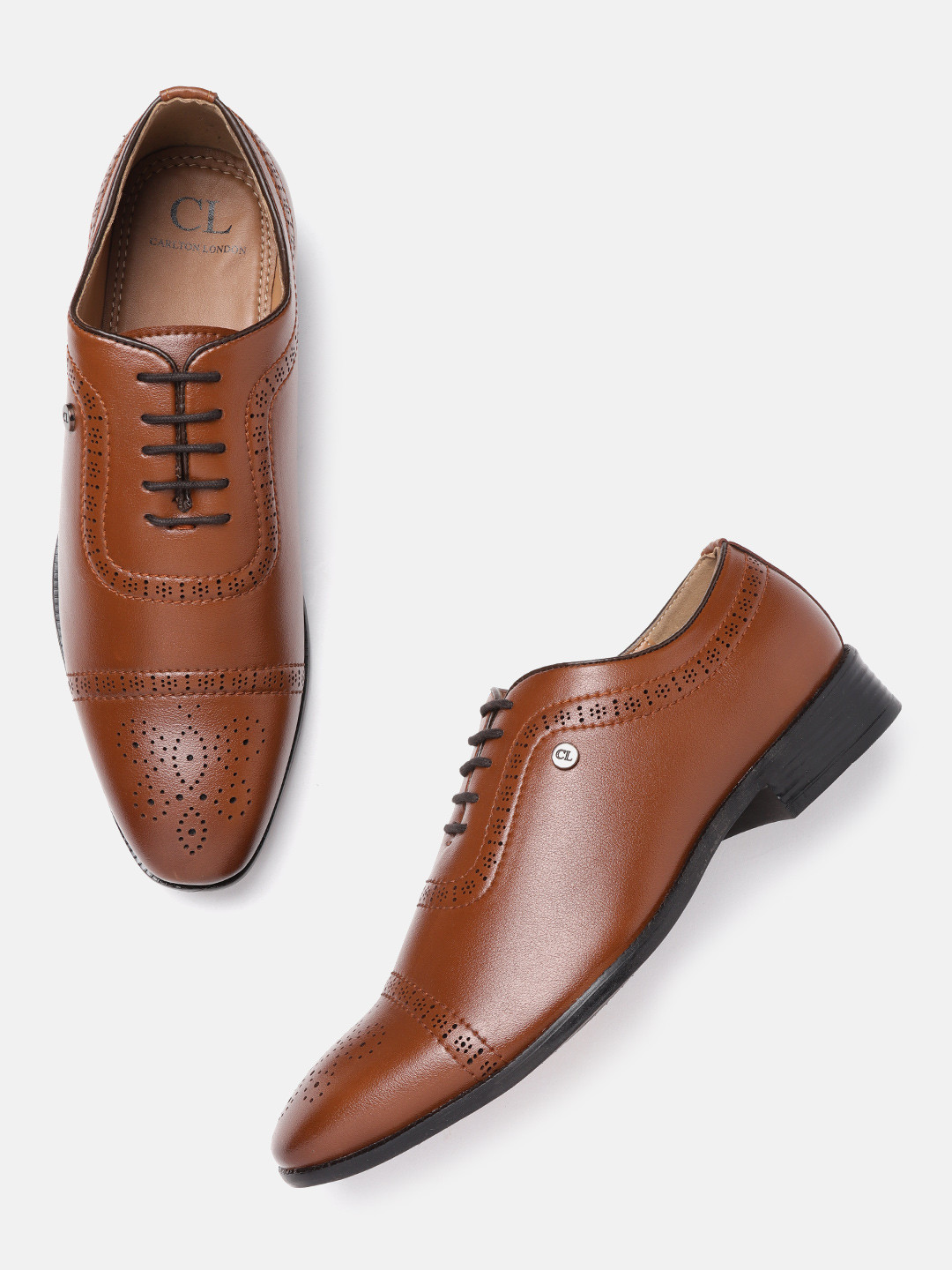 Buy Carlton London Men Tan Brown Formal Brogues - Formal Shoes for Men ...