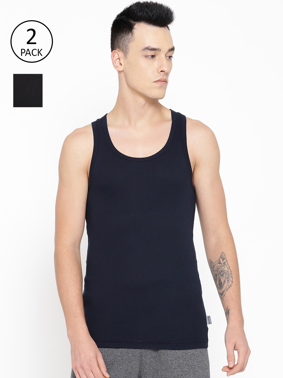 Buy One8 By Virat Kohli Men Pack Of 2 Solid Innerwear Vests 10486232 1 Innerwear Vests For Men