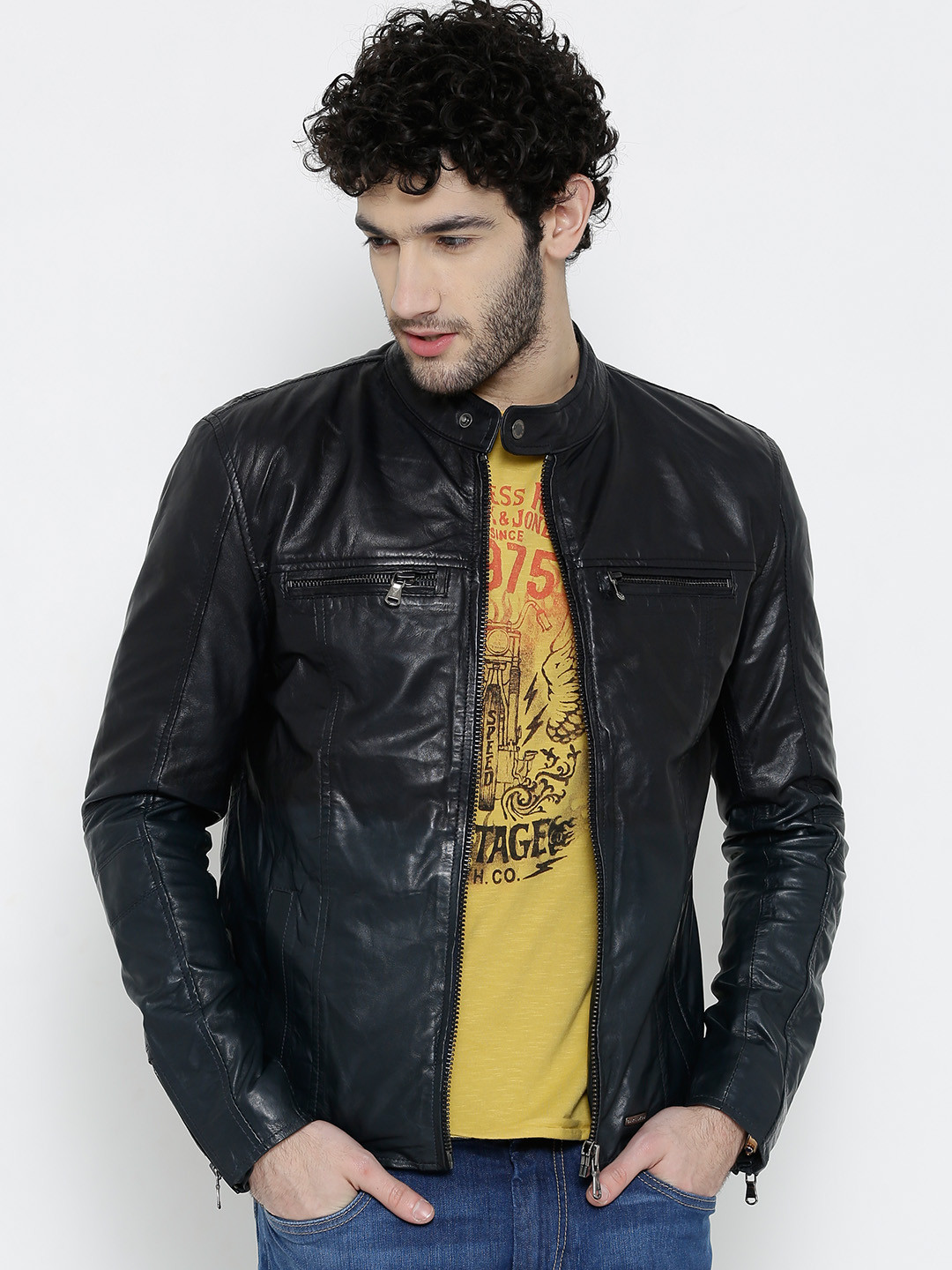 Buy BARESKIN Coffee Brown Dyed Leather Jacket - Jackets for Men 1139679 ...