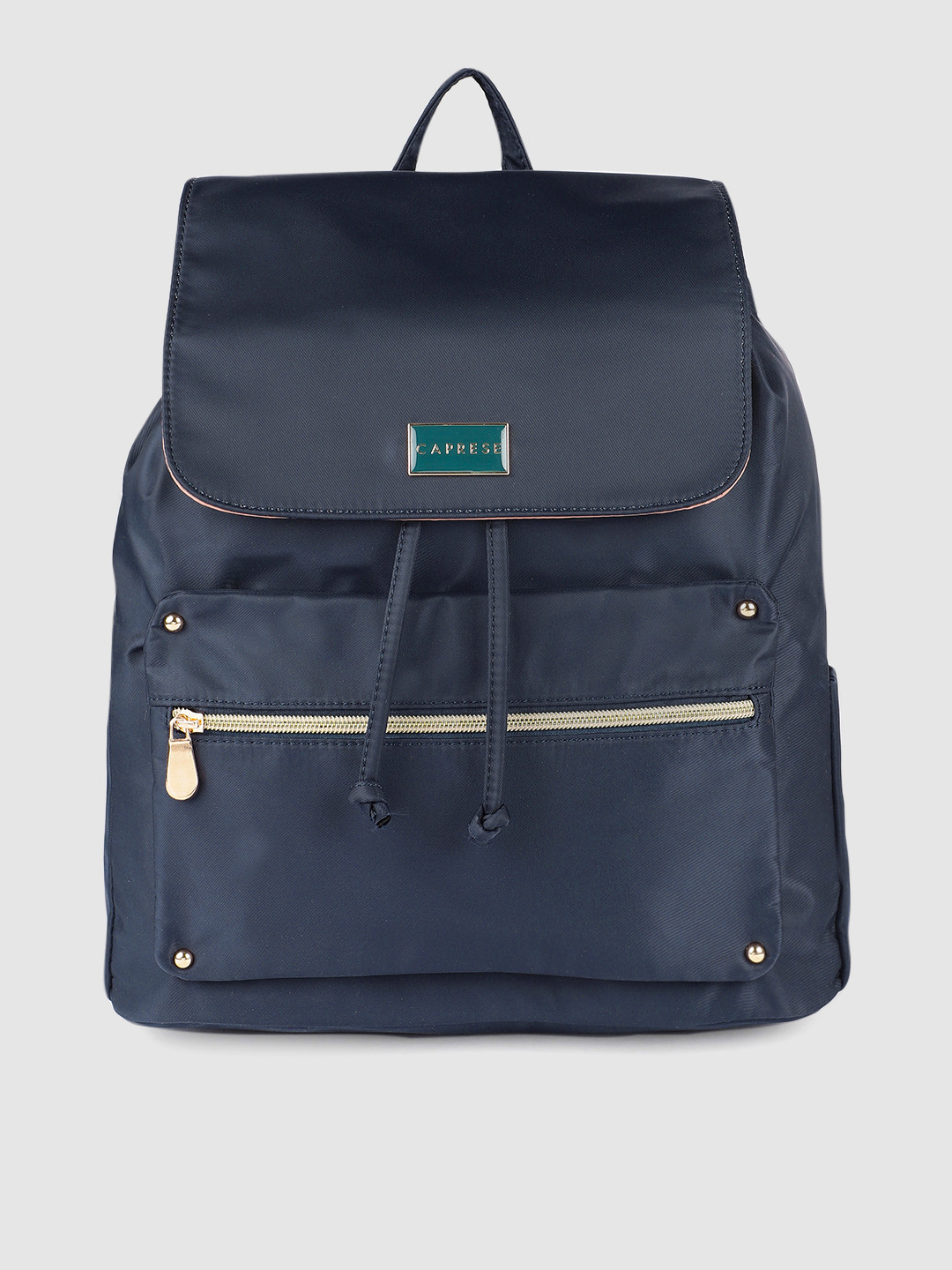 Buy Caprese Women Navy Blue Solid Backpack - Backpacks for Women ...