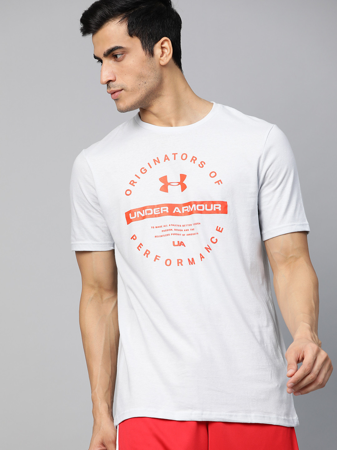 Buy UNDER ARMOUR Men Blue & Orange Brand Logo Circle Originators Loose ...