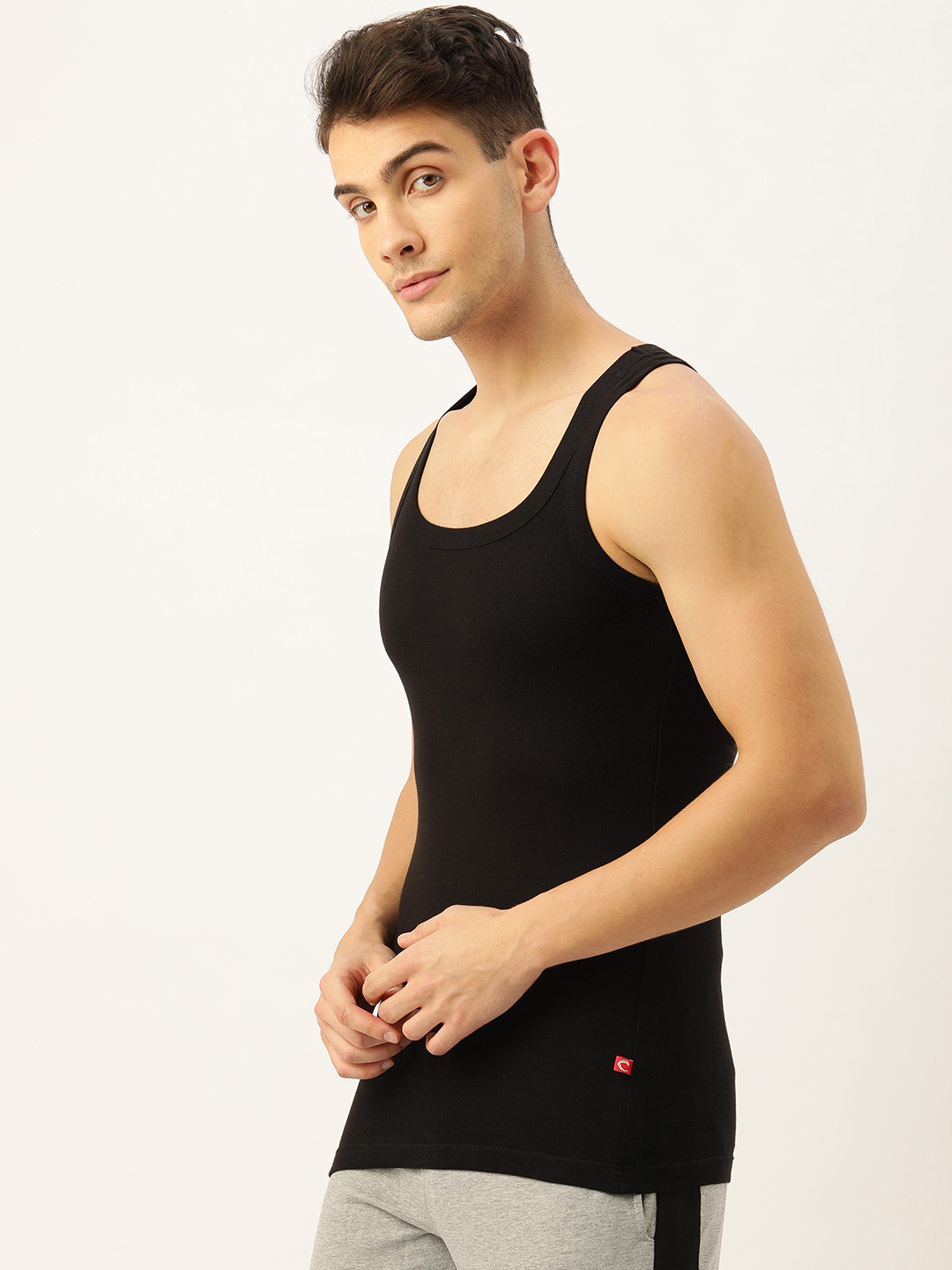 Buy Chromozome Black Solid Innerwear Vest WS21BlkL - Innerwear Vests ...