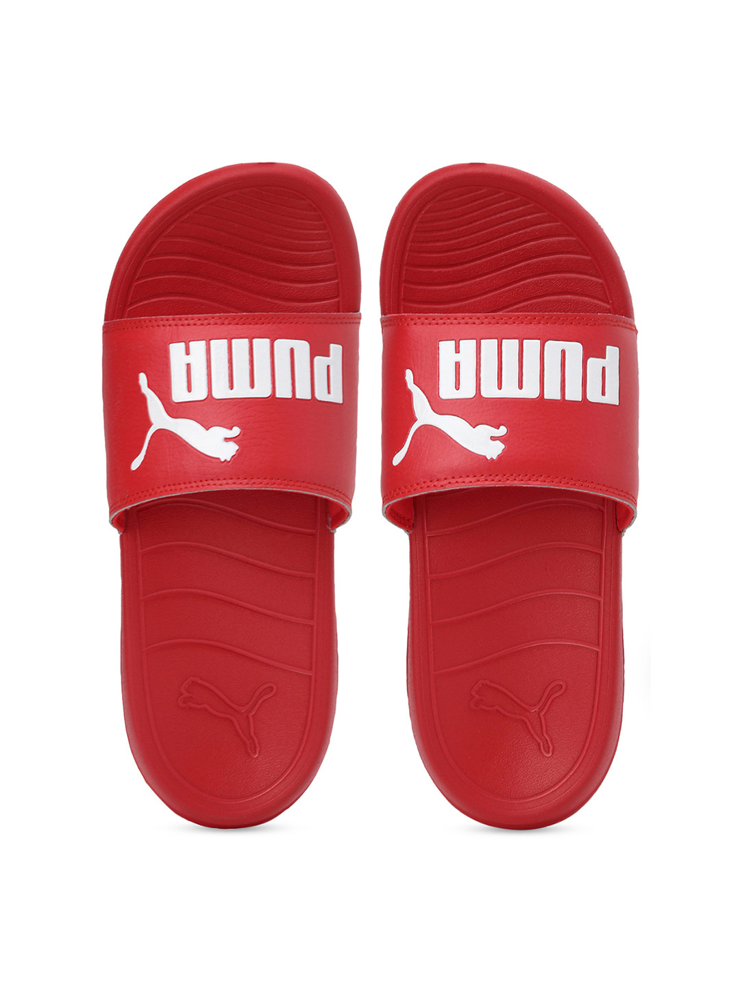 Buy Puma Unisex Red & White Printed Popcat 20 Sliders - Flip Flops for ...