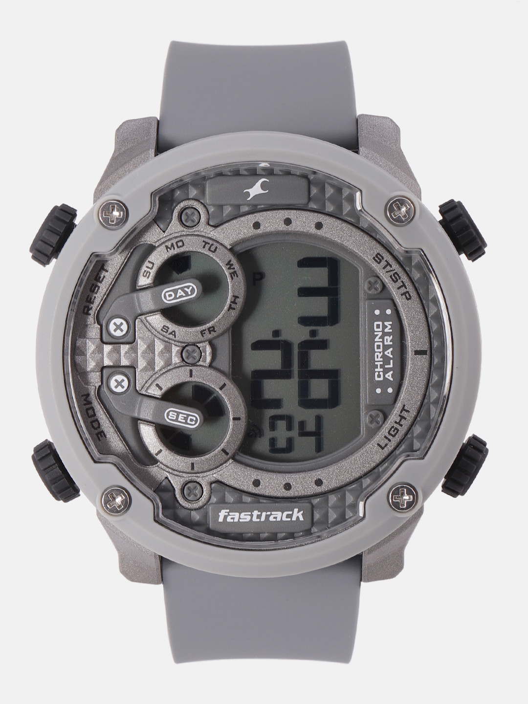 Buy Fastrack Men Grey Textured Digital Watch NL38045PP02_OR - Watches ...