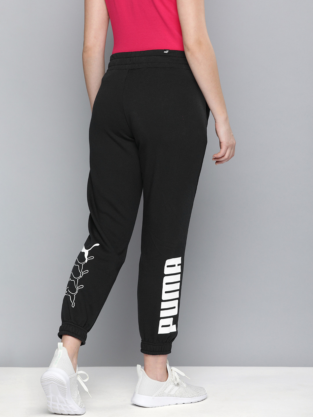 Buy Puma Women Black Rebel TR Cl Printed Straight Fit Joggers - Track ...