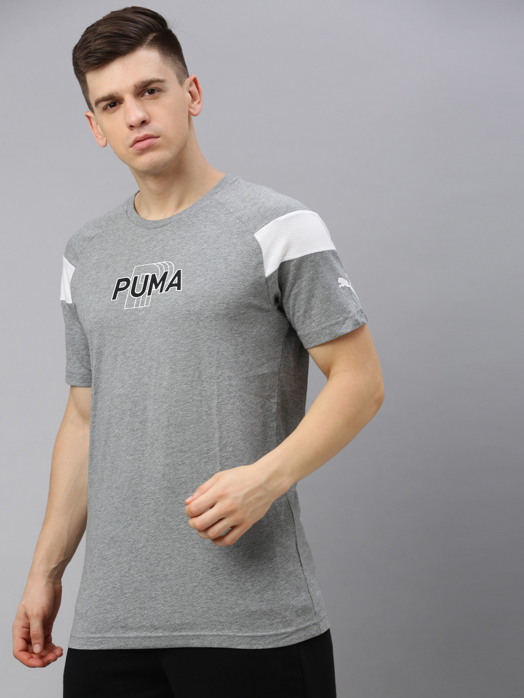 Buy Puma Men Grey Brand Logo Printed Modern Sports Advanced DryCELL ...