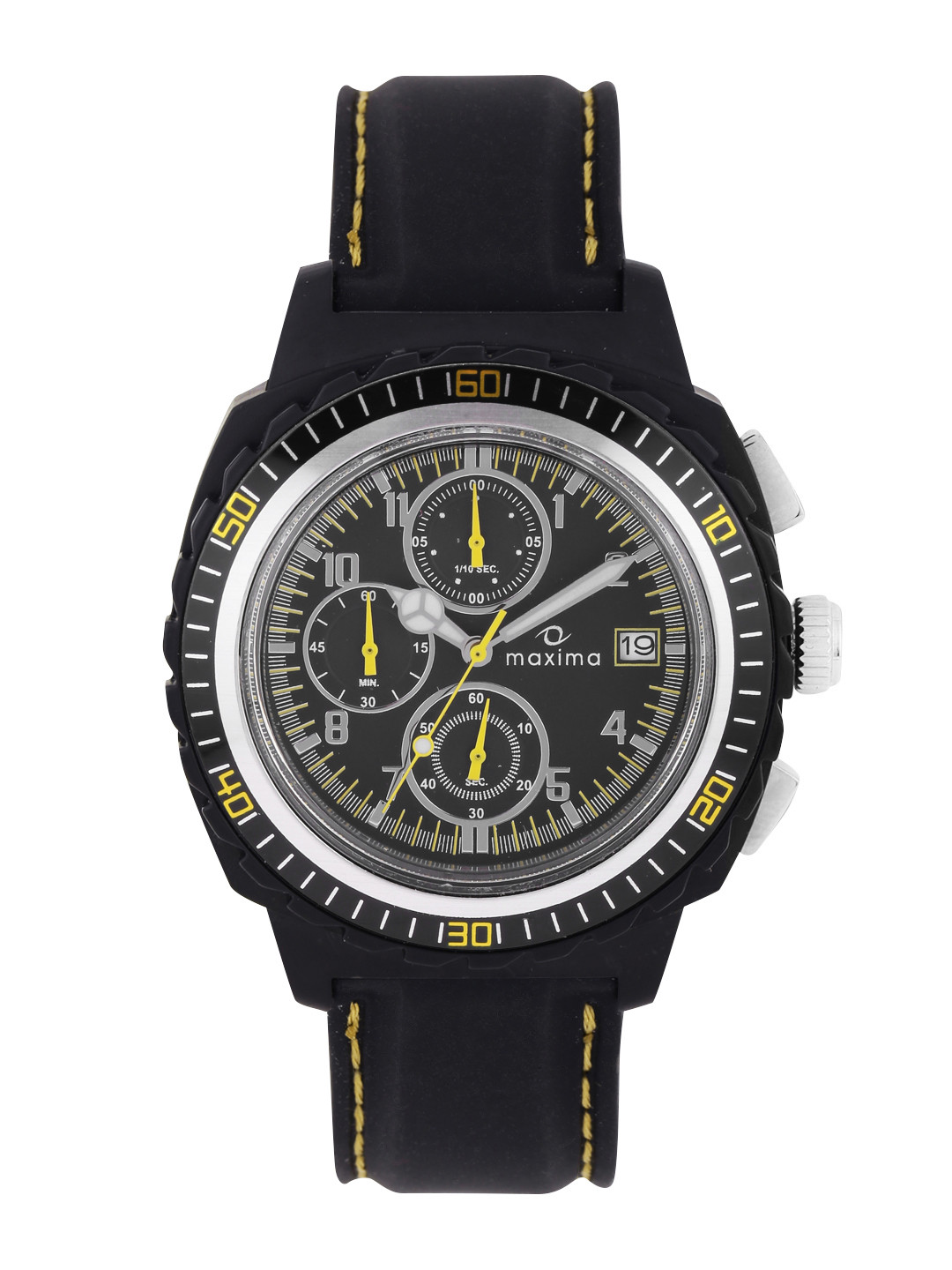 Buy Maxima Men Black Chronograph Watch 37450PPGN - Watches for Men ...