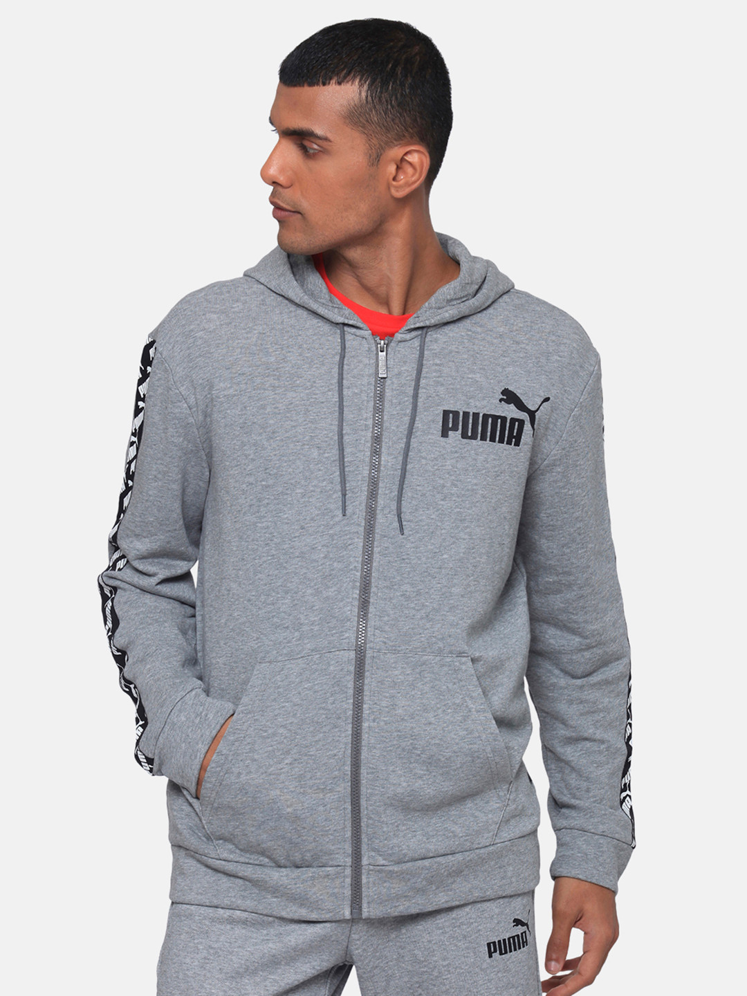 Buy Puma Men Grey Printed Bomber Track Jacket - Jackets for Men ...