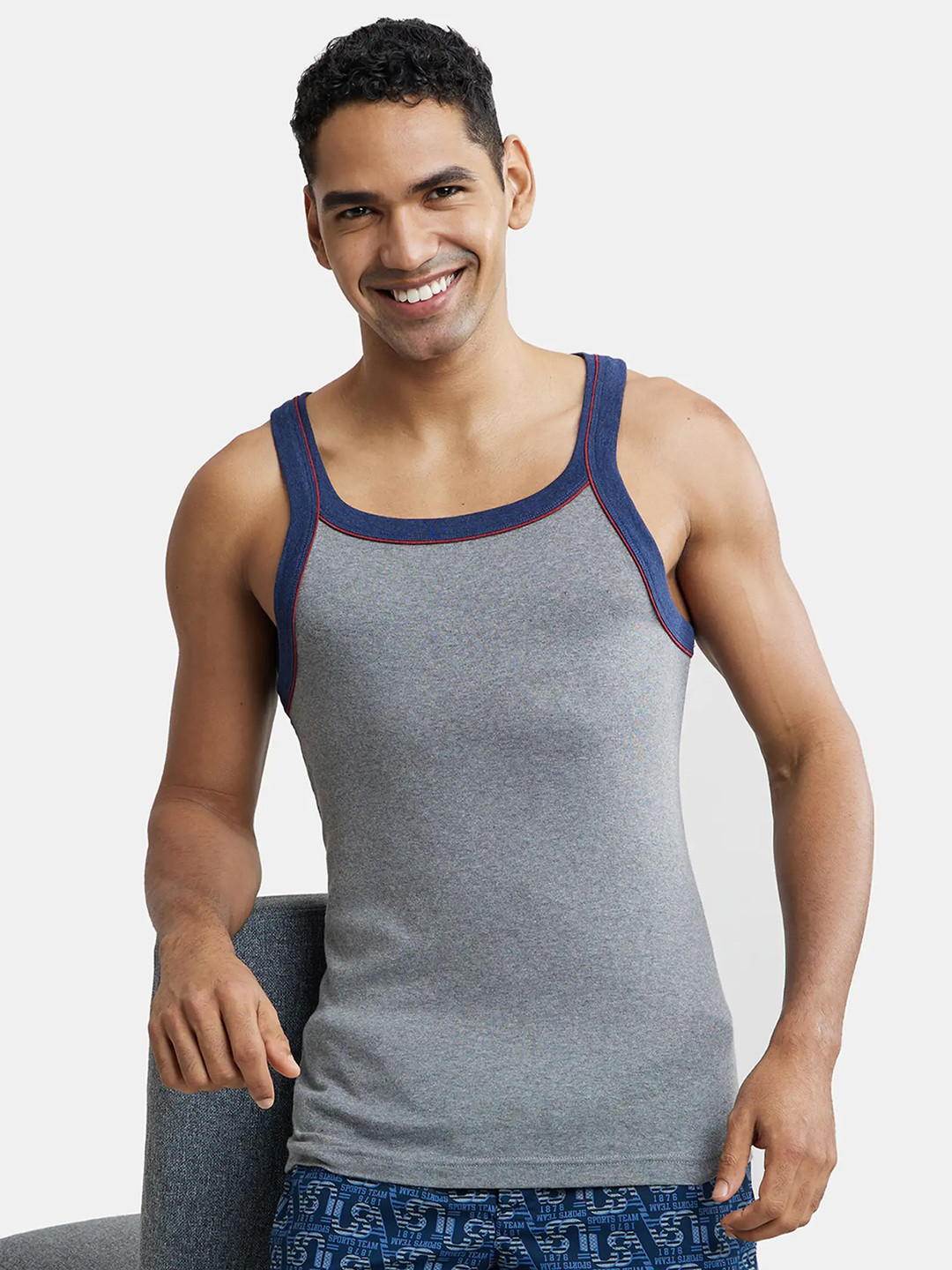 Buy Jockey Combed Cotton Rib Square Neck Gym Vest With Graphic Print ...