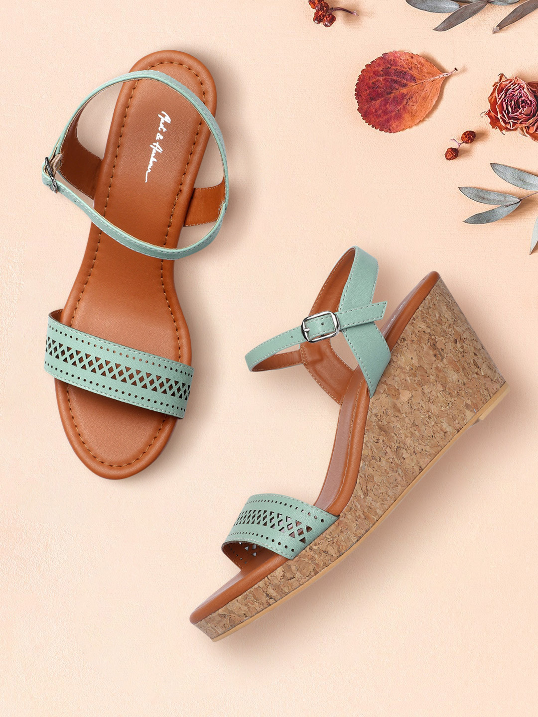 Buy Mast & Harbour Women Green Solid Wedges - Heels for Women 11461098 ...