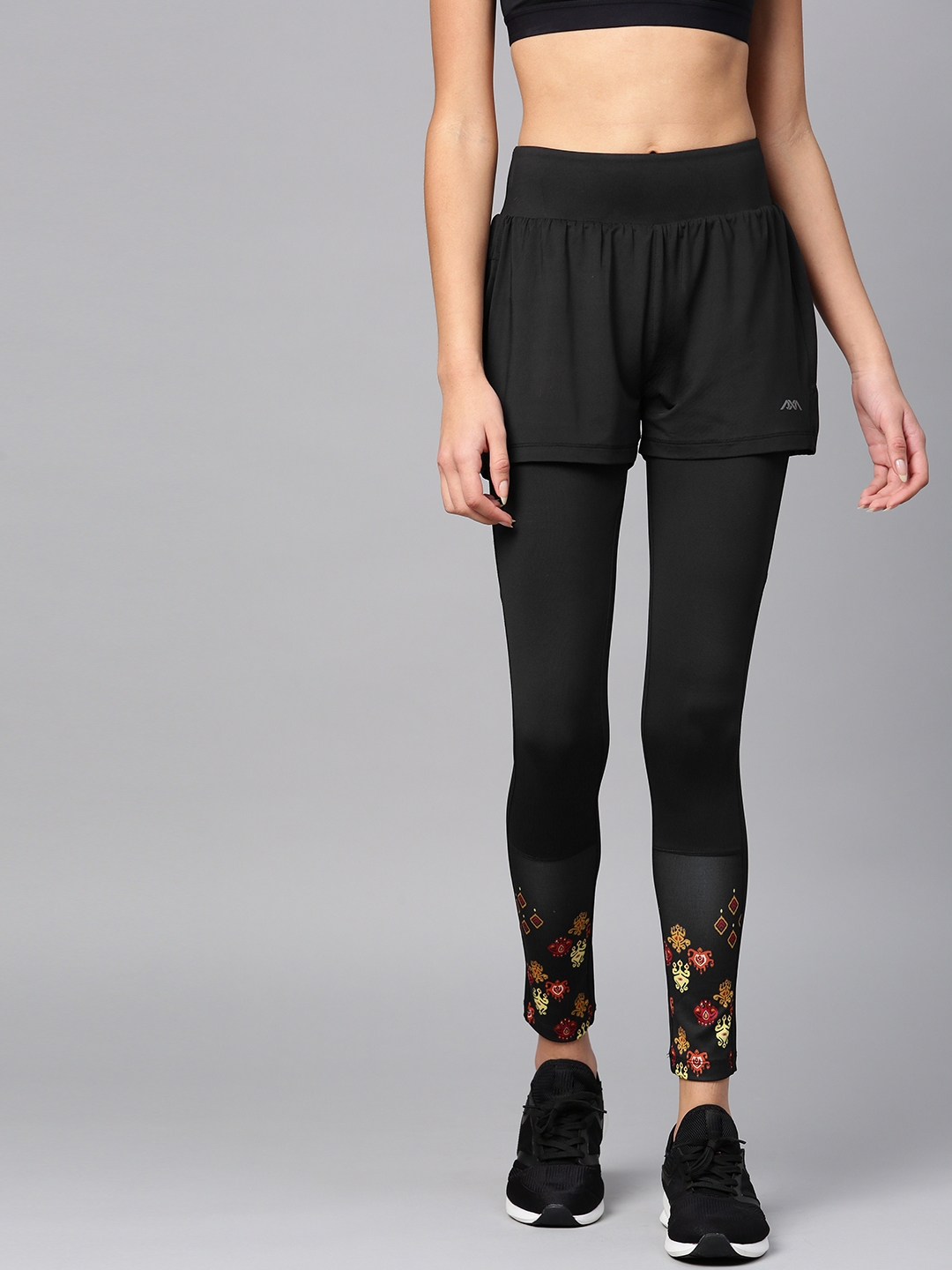 Buy Alcis Women Black Solid Leggings Cum Shorts Leggings For Women 11472600 Myntra