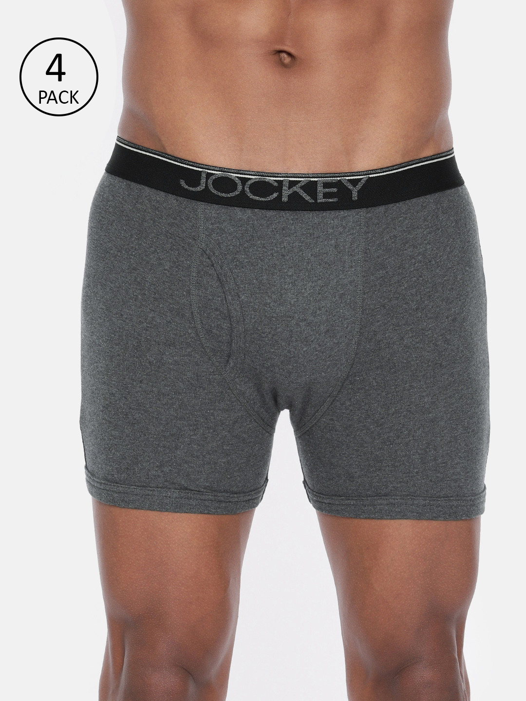 Buy Jockey Men Pack Of 4 Charcoal Grey Solid Trunks - Trunk for Men ...