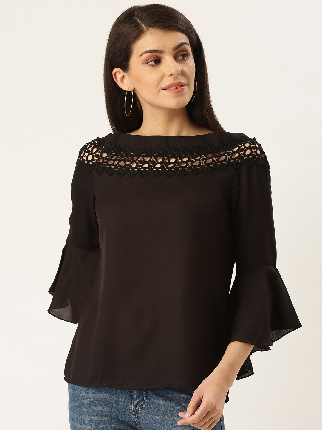 Buy Style Quotient Women Black Solid Top - Tops for Women 11475298 | Myntra