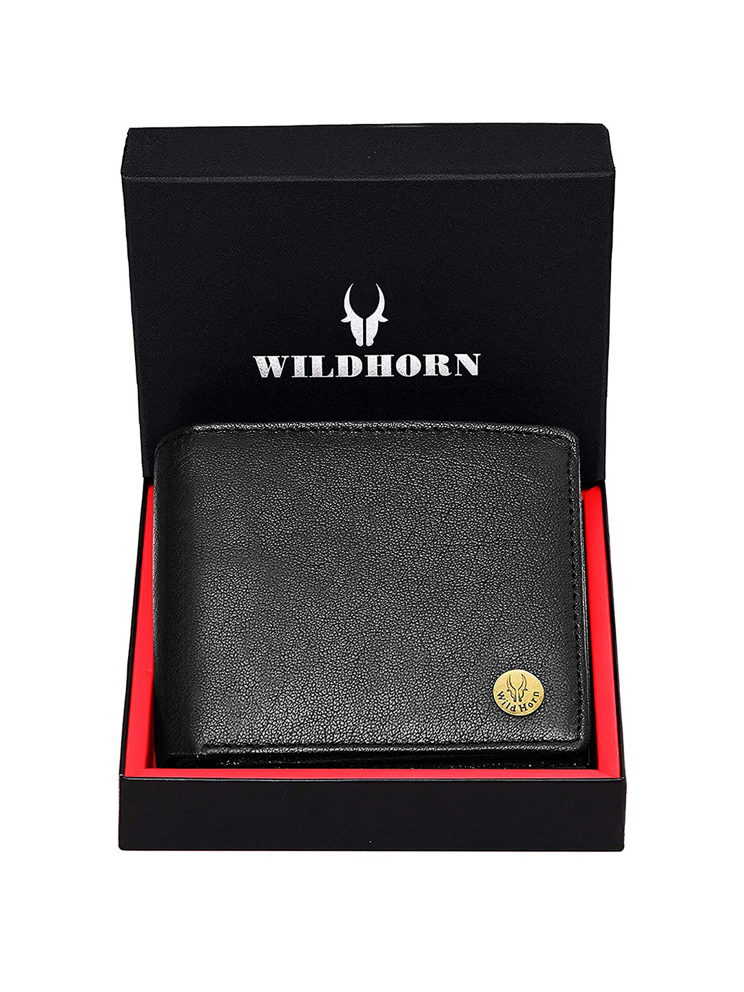 Buy WildHorn Men Black Solid Genuine Leather Two Fold Wallet - Wallets ...