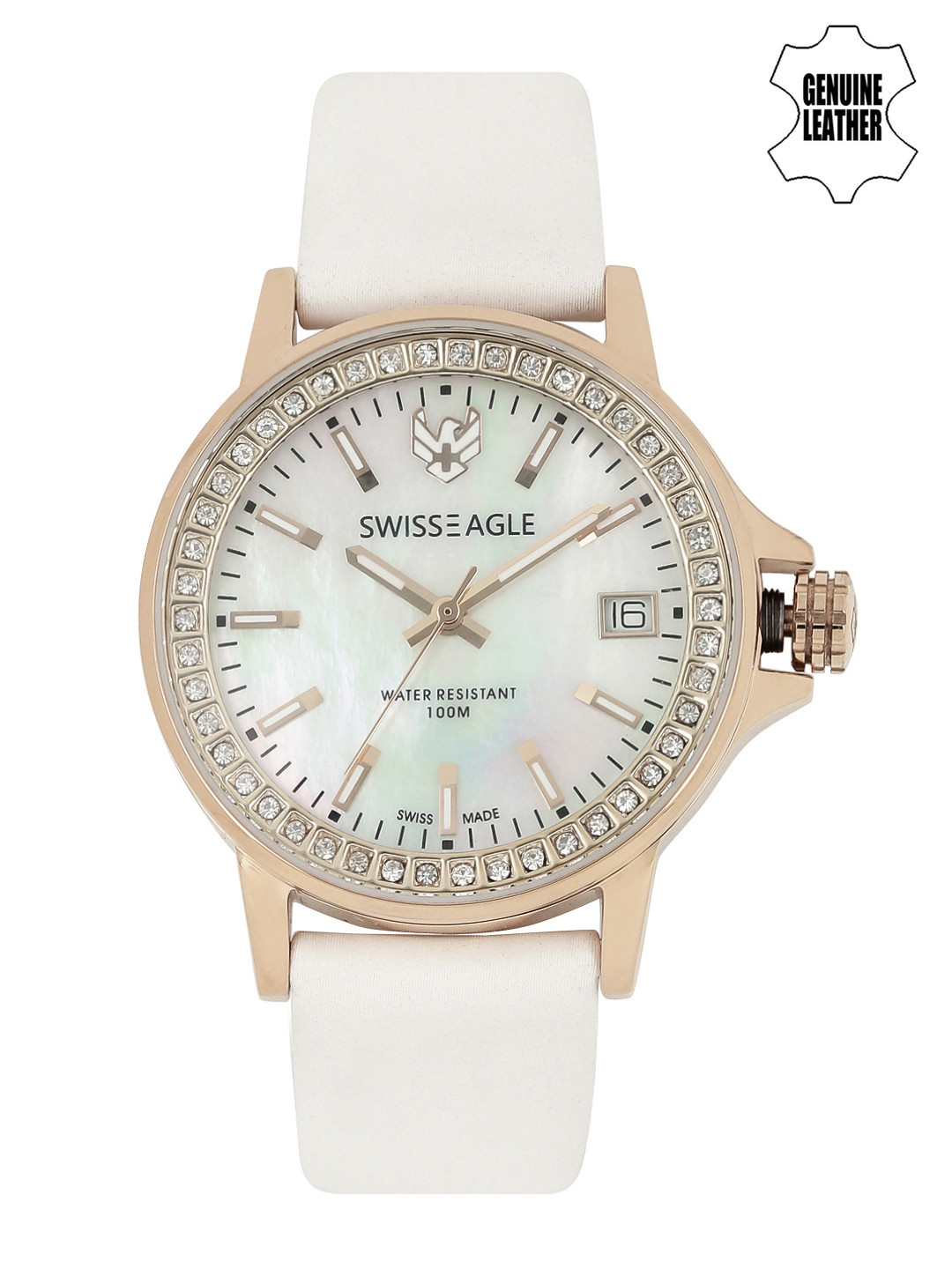 Buy Swiss Eagle Women Pearly White Dial Watch SE 6064 03 - Watches for ...