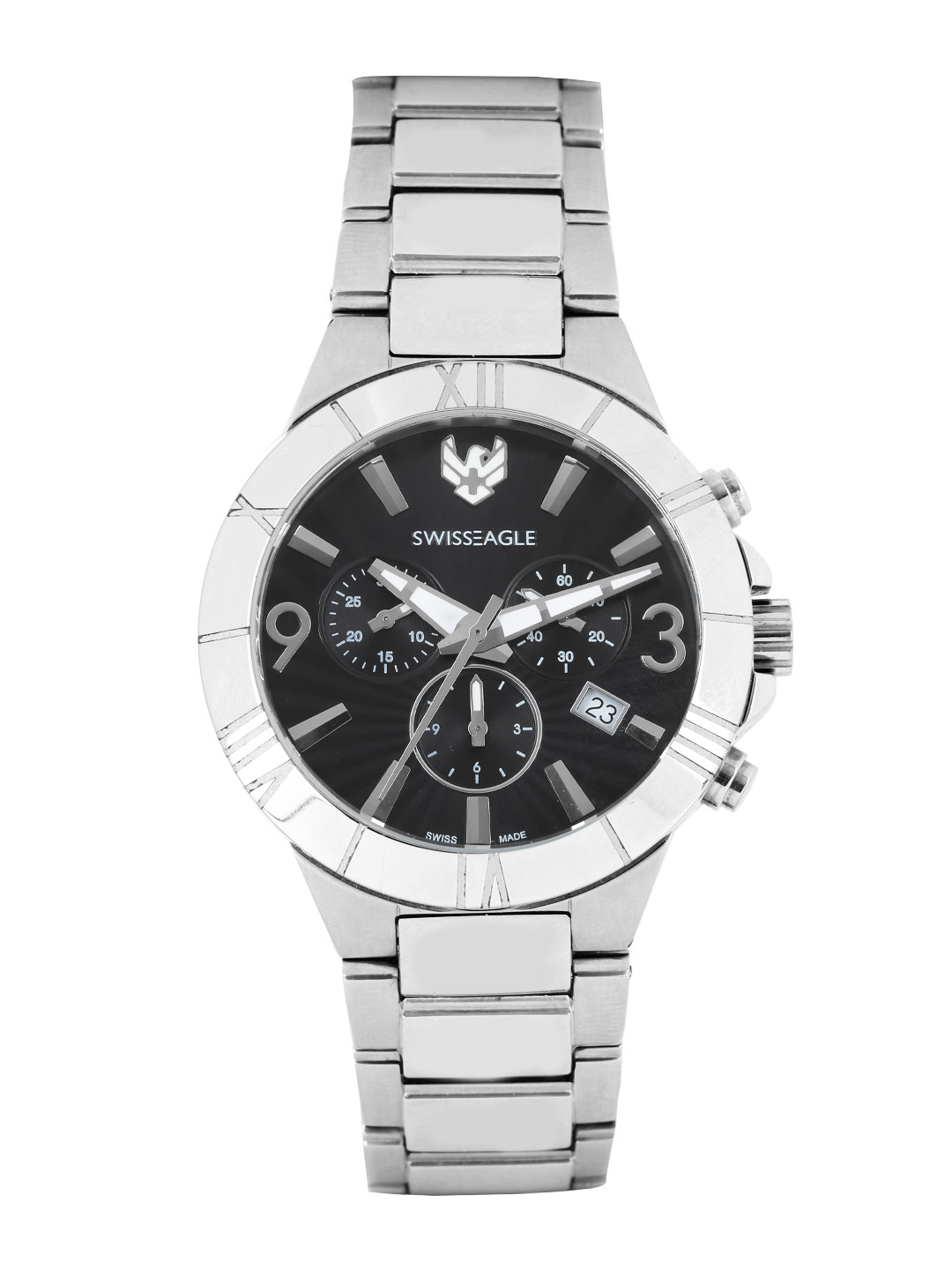 Buy Swiss Eagle Men Black Dial Chronograph Watch SE 9070 11 - Watches ...