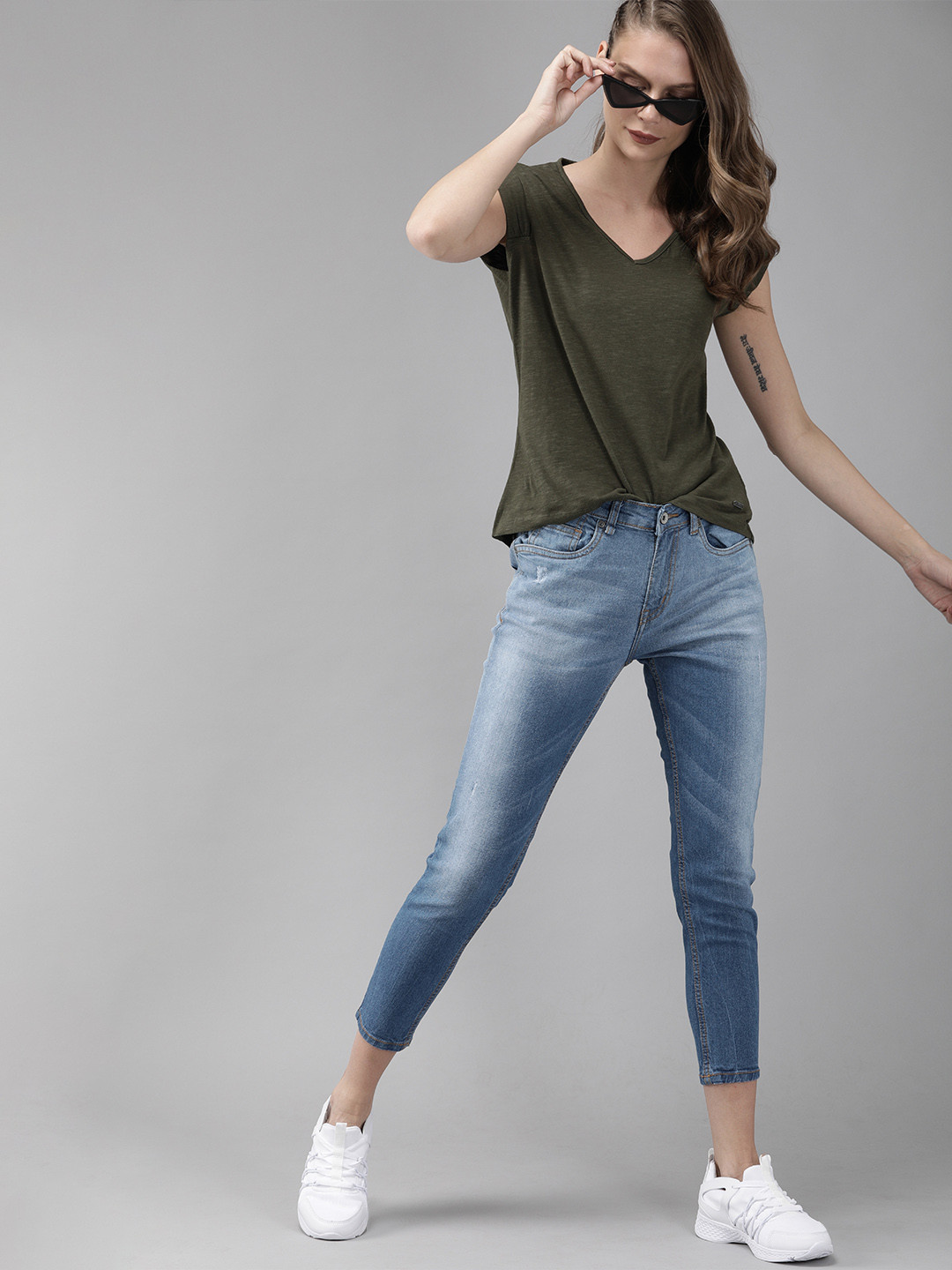 Buy Roadster Women Blue Skinny Fit Mid Rise Clean Look Jeans - Jeans ...