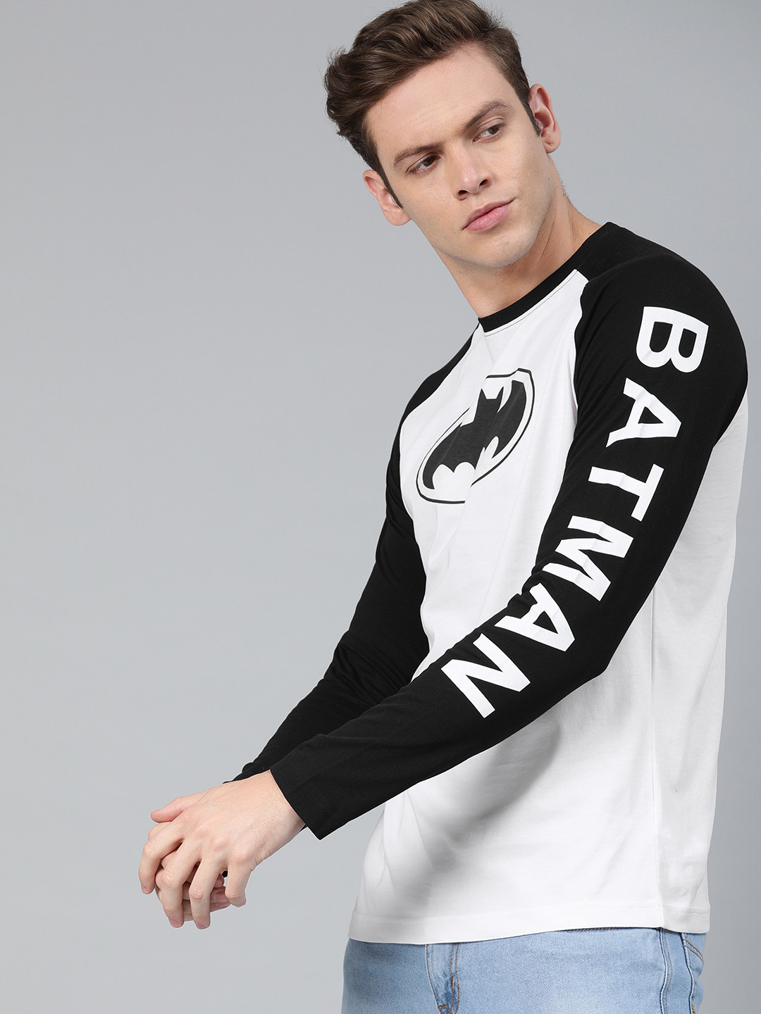 Buy Huetrap Batman Men White Black Round Neck Pure Cotton T Shirt ...