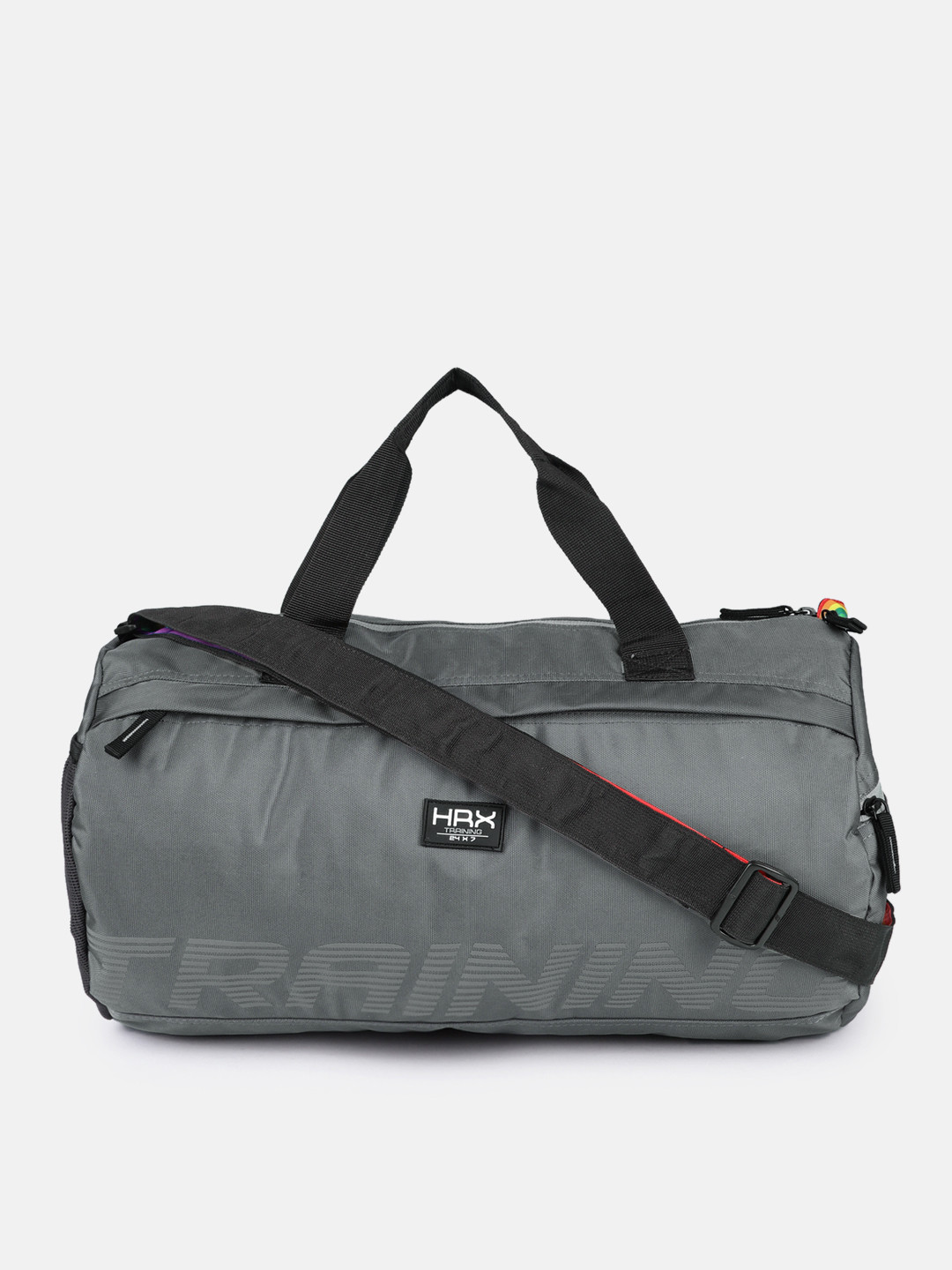Buy HRX By Hrithik Roshan Unisex Grey Printed Racy 2 Training Duffel ...