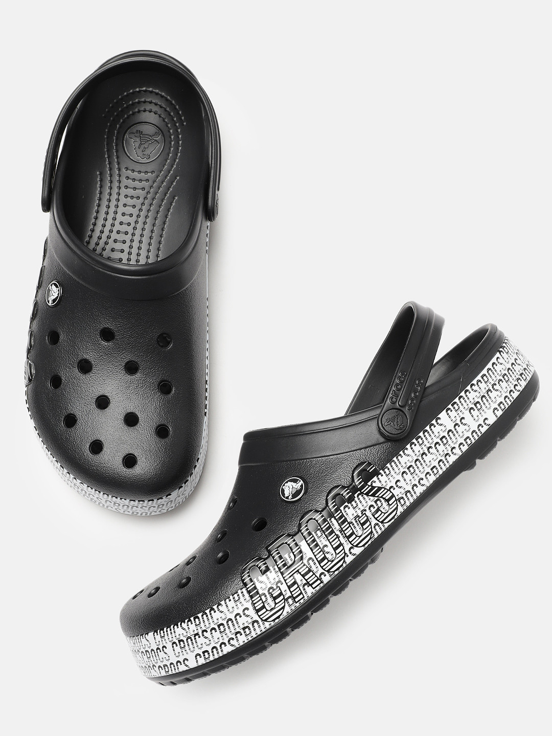 Buy Crocs Unisex Black Solid Motion Clogs - Flip Flops for Unisex ...