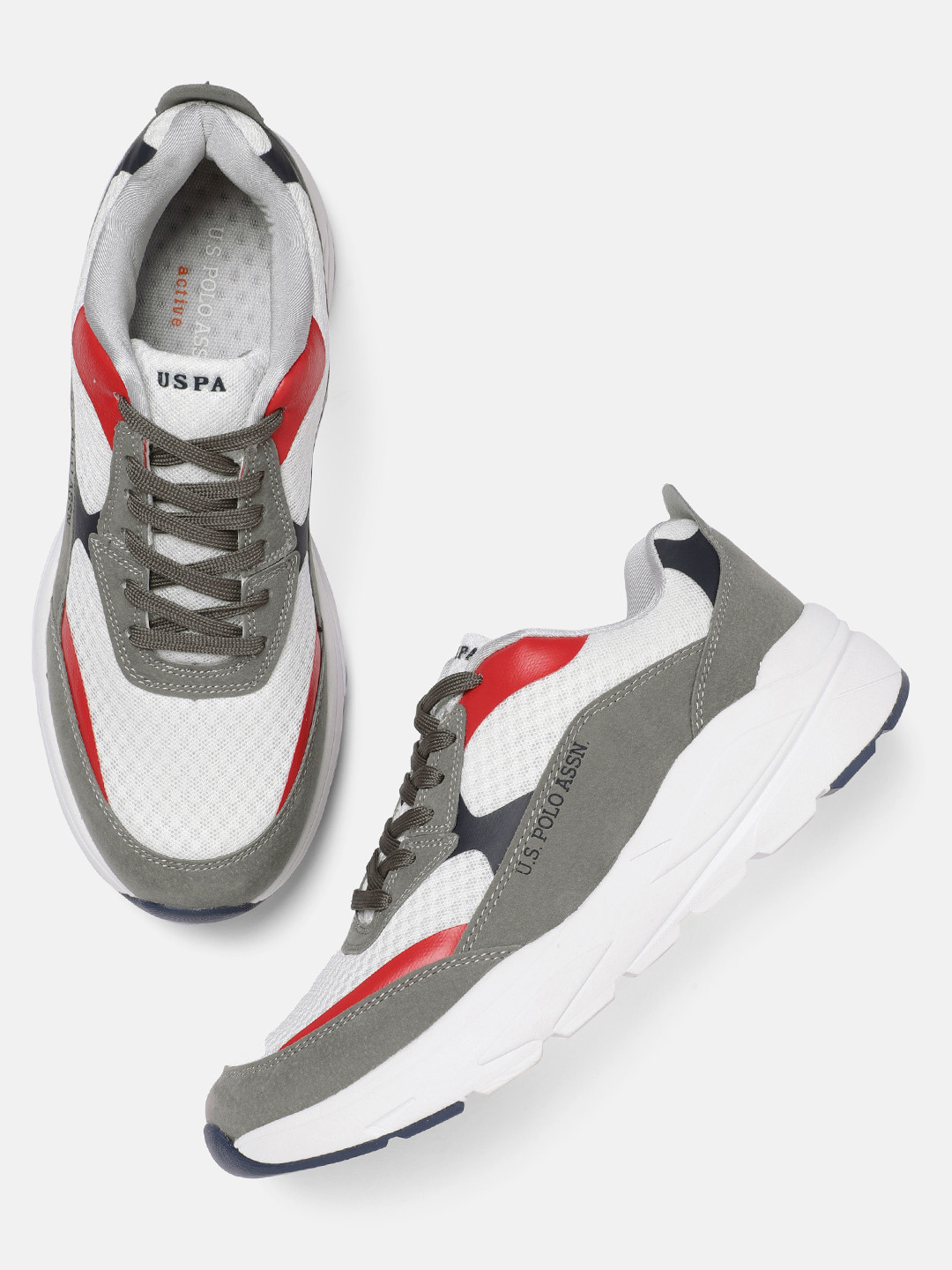 Buy U.S. Polo Assn. Men White & Grey CLEON Sneakers - Casual Shoes for ...