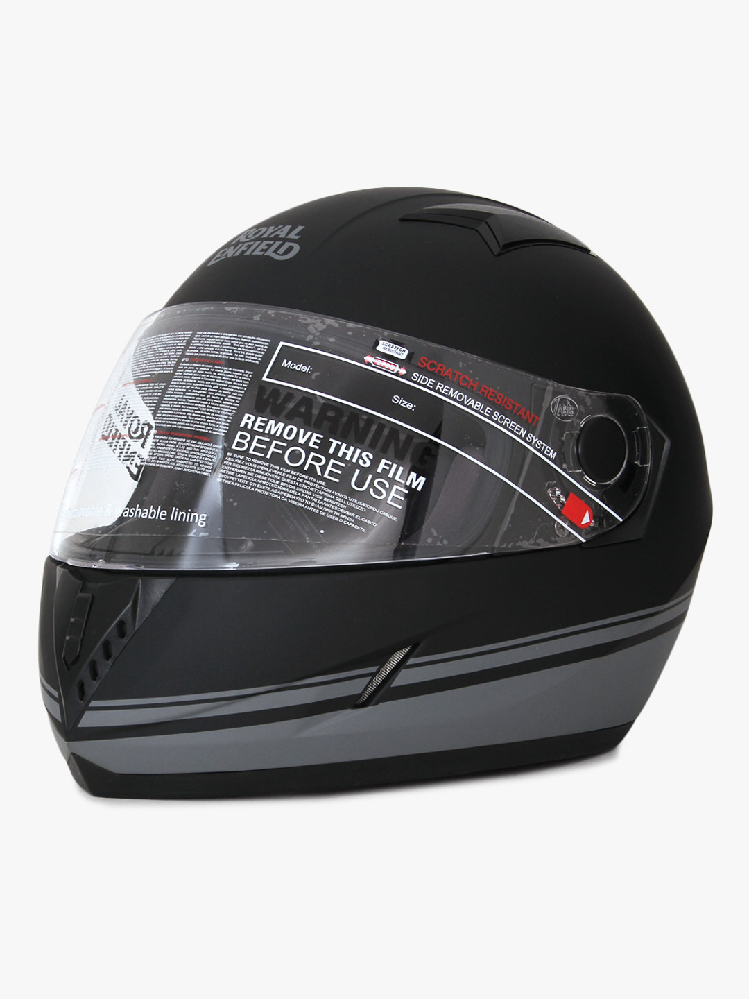 Buy Royal Enfield Unisex Black Full Face Helmet HEA150001 - Helmets for ...