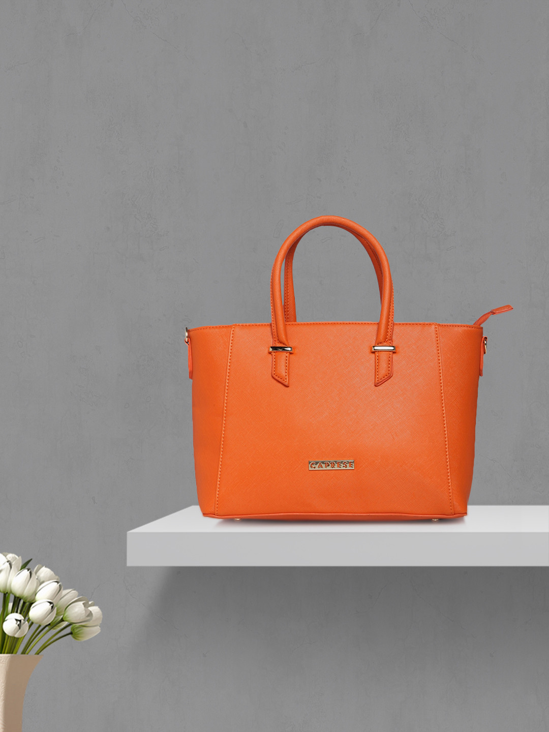 Buy Caprese Women Orange Porsche Medium Handbag - Handbags for Women ...
