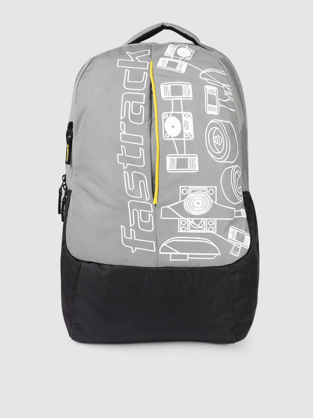 Buy Fastrack Unisex Grey & Black Graphic Laptop Backpack - Backpacks ...