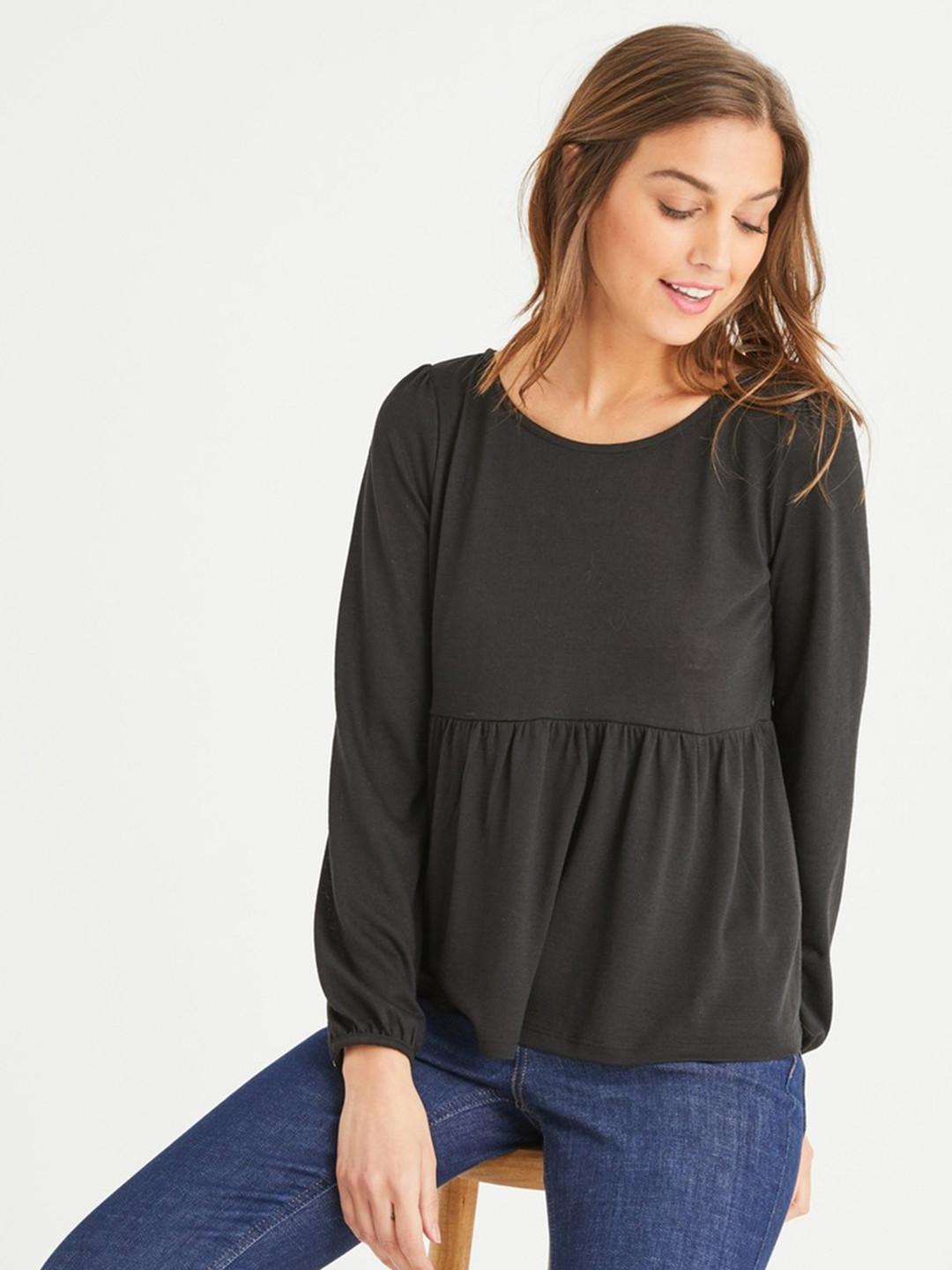 Buy Promod Women Black Solid A Line Top - Tops for Women 11611450 | Myntra