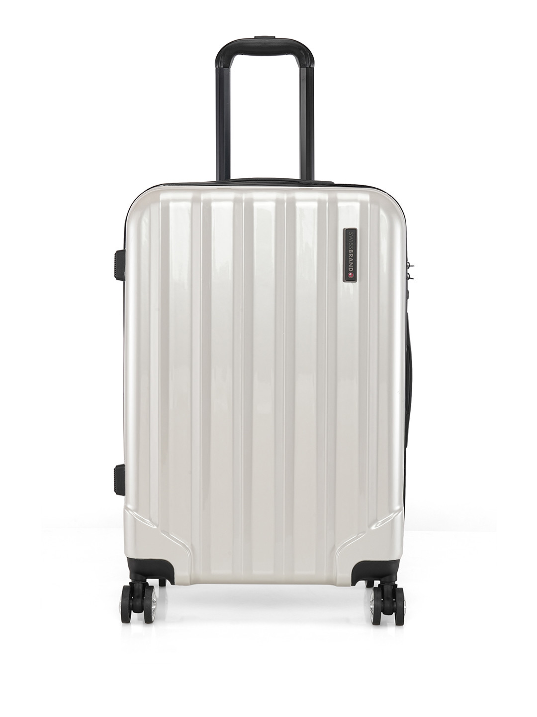 Buy SWISSBRAND BADEN Range Silver 24" Medium Hard Trolley Bag - Trolley ...