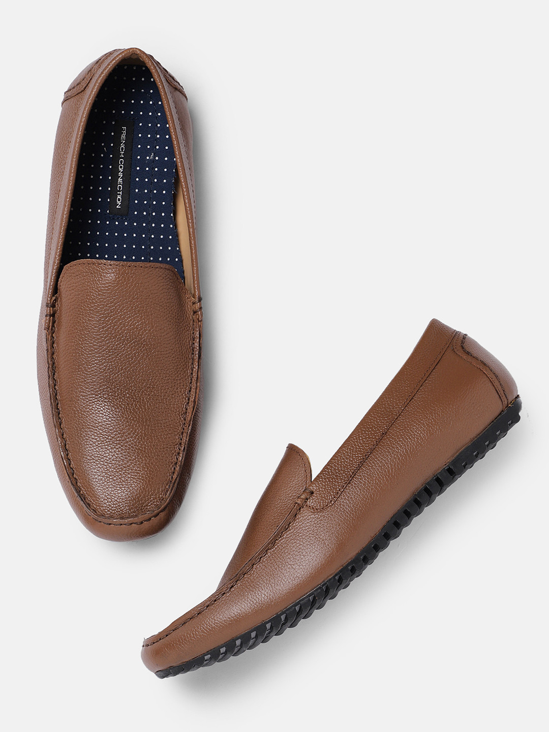 Buy French Connection Men Brown Leather Loafers - Casual Shoes for Men ...