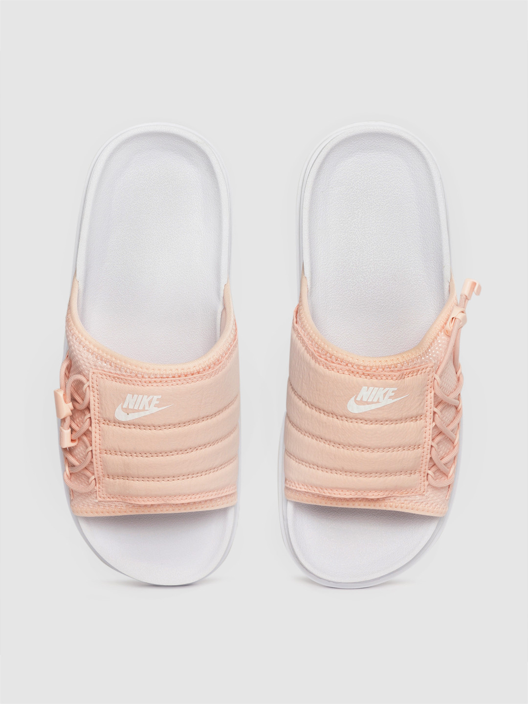 Buy Nike Women Pink & White Solid ASUNA Sliders - Flip Flops for Women ...