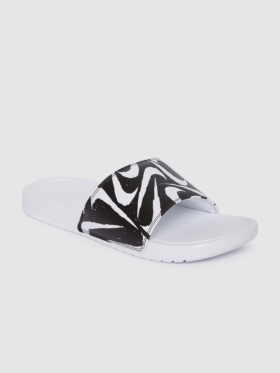 Buy Nike Men White And Black Benassi Jdi Printed Sliders Flip Flops For Men 11652582 Myntra