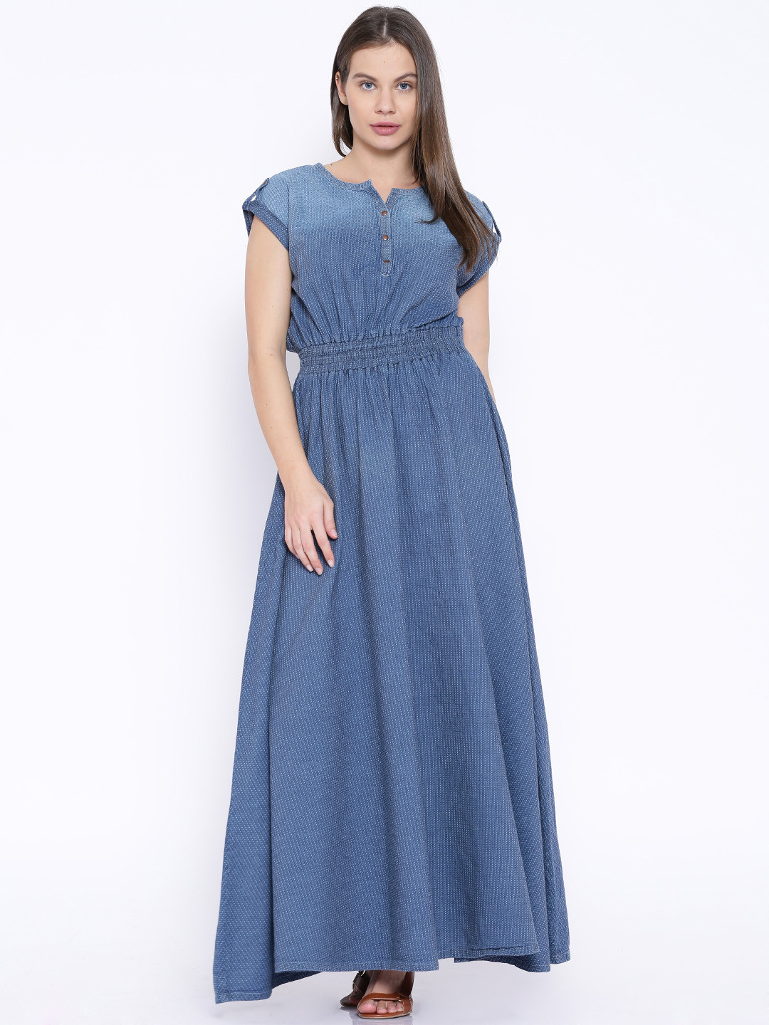 Buy Tokyo Talkies Blue Denim Maxi Dress - Dresses for Women 1165765 ...