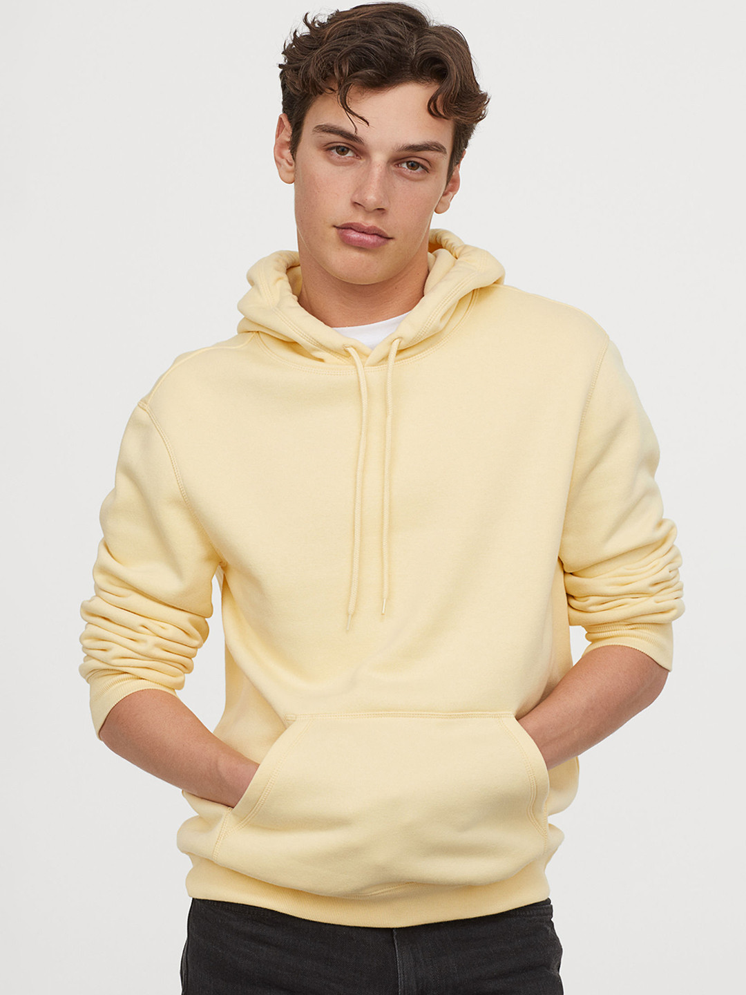Buy H&M Men Yellow Hooded Top - Sweatshirts for Men 11679054 | Myntra