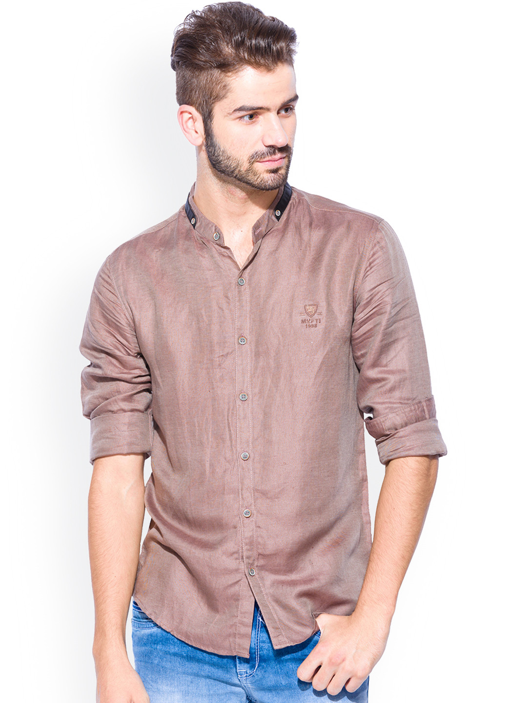 Buy Mufti Brown Slim Fit Casual Shirt - Shirts for Men 1167987 | Myntra
