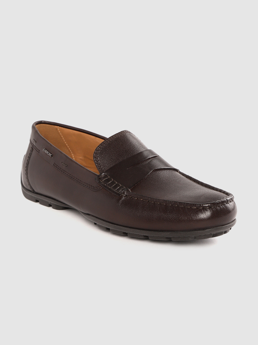 Buy Geox Men Coffee Brown Leather Driving Shoes - Casual Shoes for Men ...