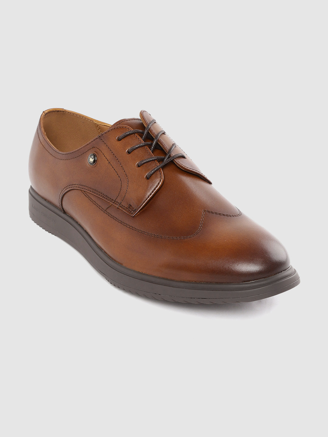 Buy Louis Philippe Men Brown Leather Solid Formal Derbys - Formal Shoes ...