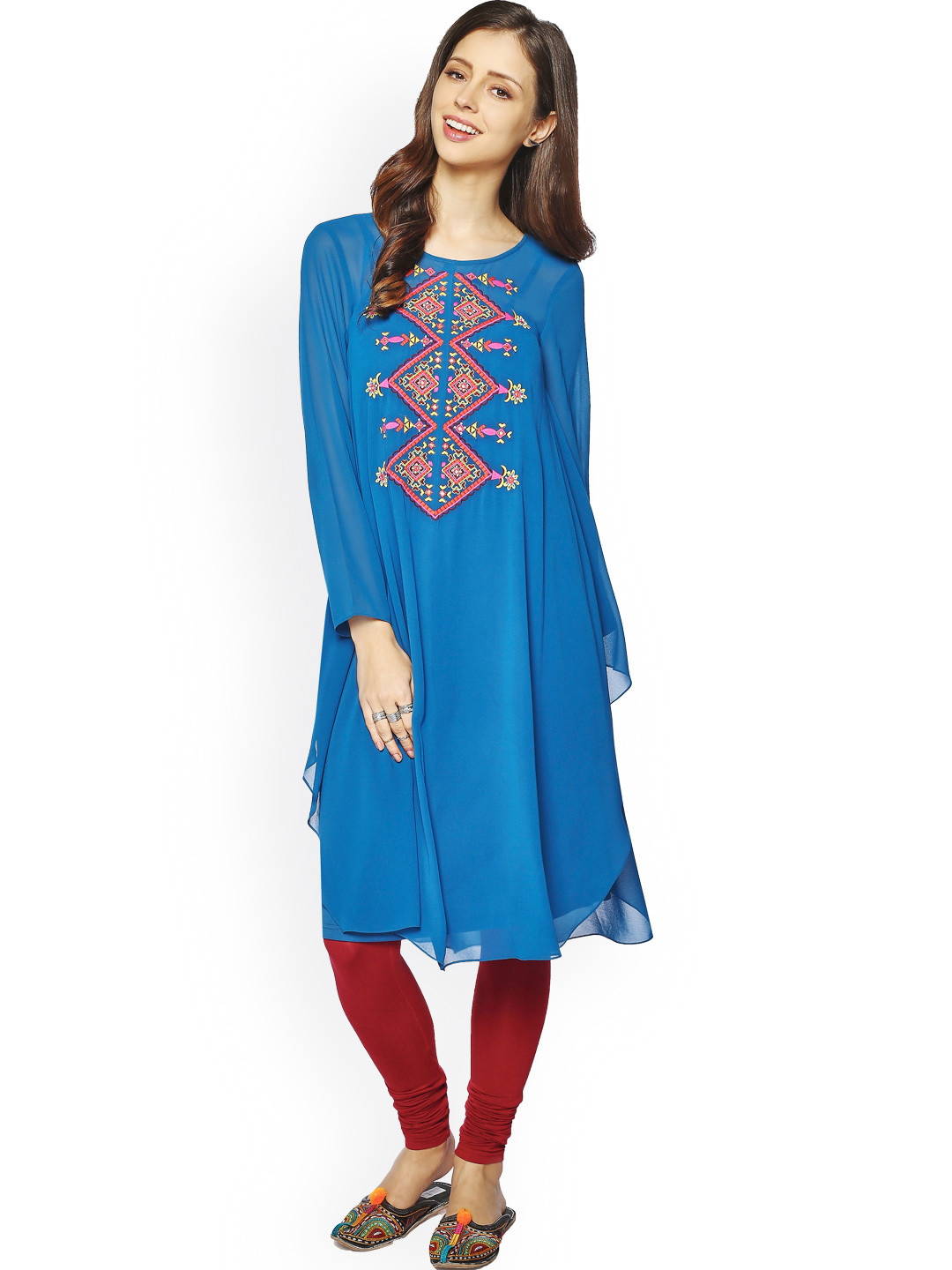 Buy Global Desi Blue Kurta - Kurtas for Women 1172205 | Myntra