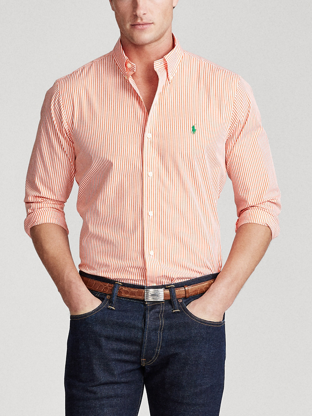 Buy Polo Ralph Lauren Custom Slim Fit Striped Poplin Shirt - Shirts for ...