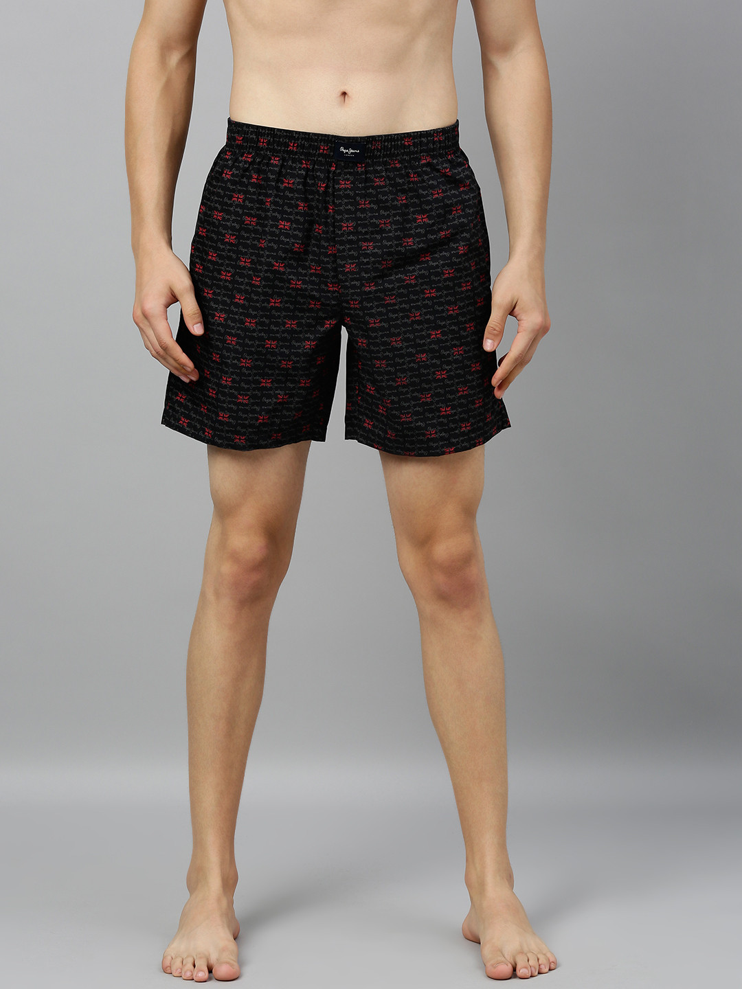 Buy Pepe Jeans Men Black & Red Printed Pure Cotton Boxers 8904311314035 ...