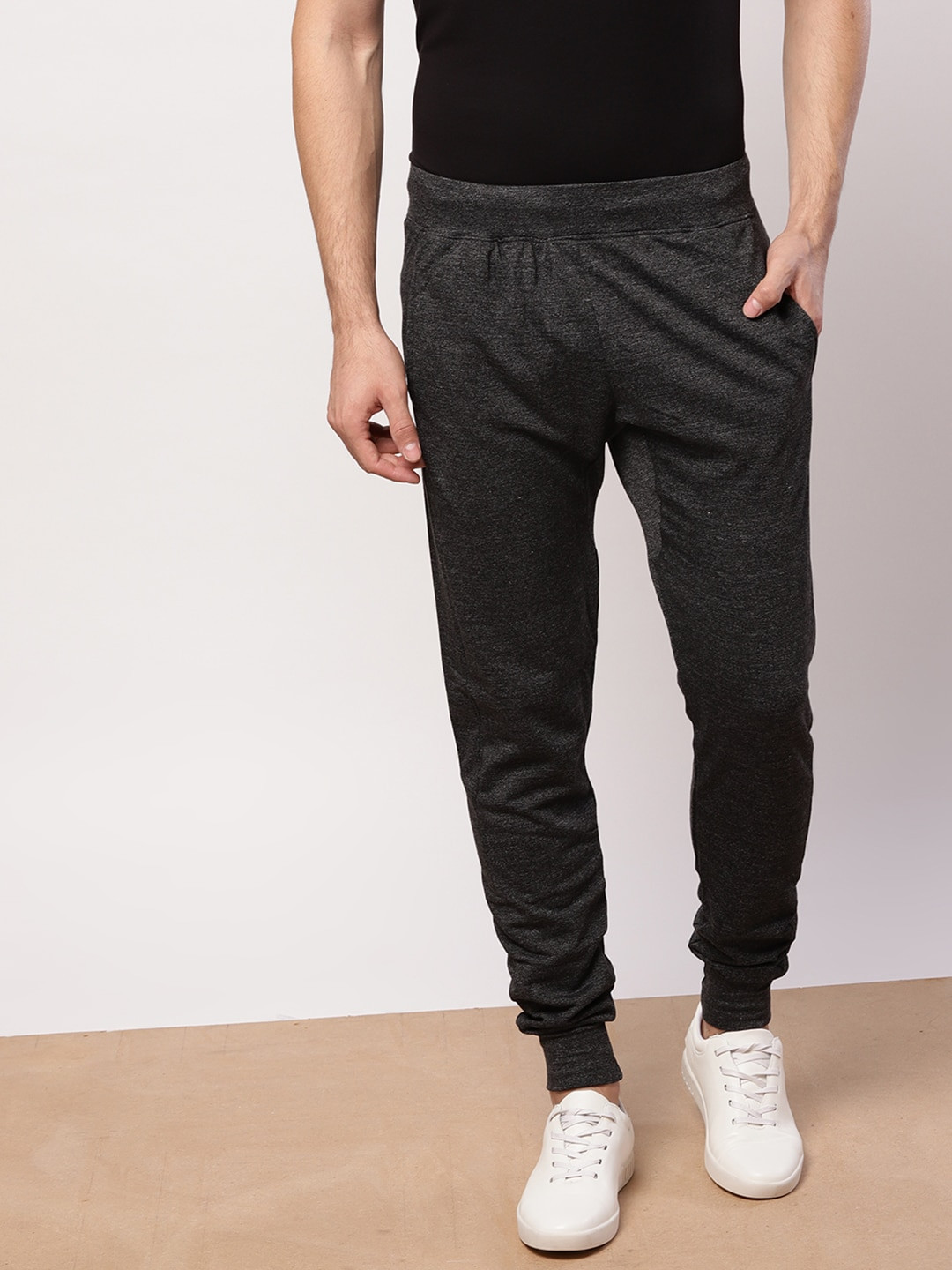 Buy Ether Men Charcoal Grey Grindle Joggers - Track Pants for Men ...