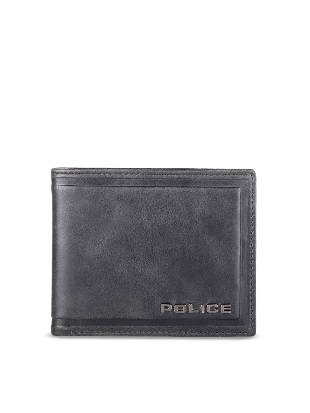 Buy Police Men Black Textured Leather Two Fold Wallet - Wallets for Men ...
