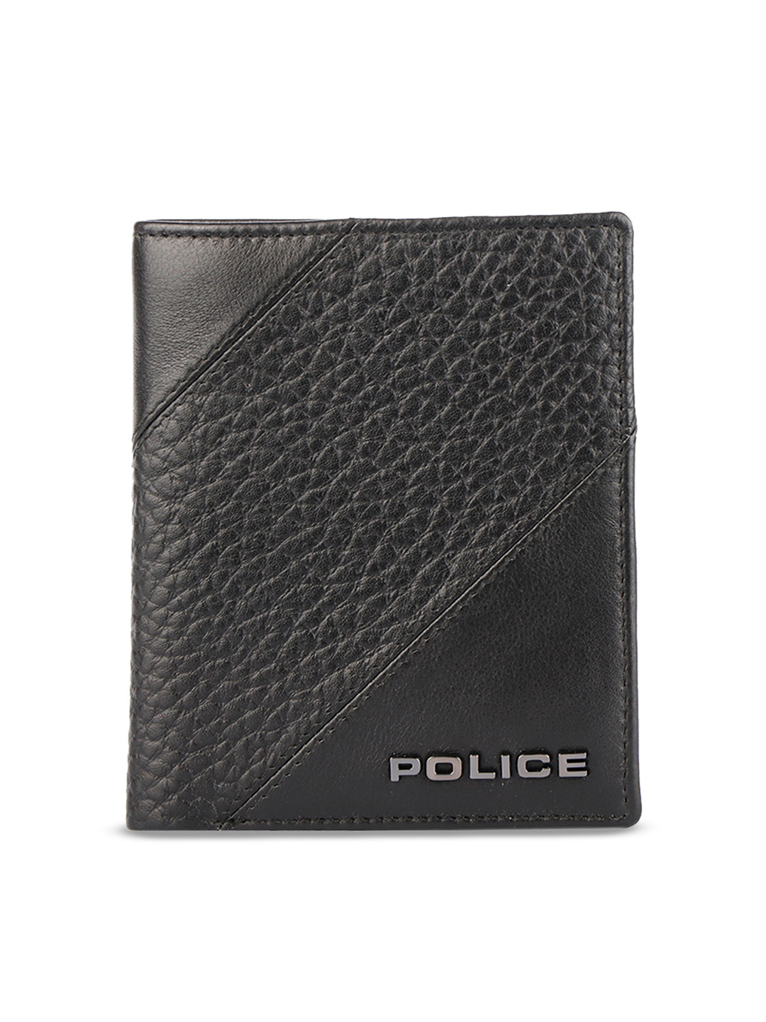 Buy Police Men Black Textured Two Fold Wallet - Wallets for Men ...