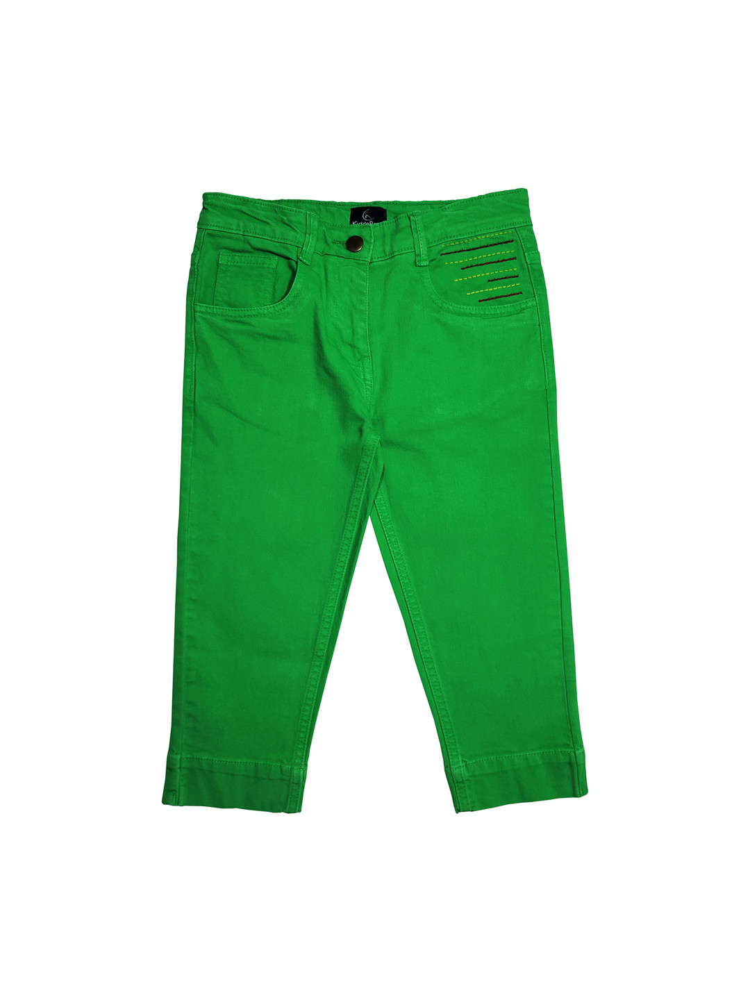 Buy KiddoPanti Girls Green Regular Fit Mid Rise Clean Look Stretchable ...