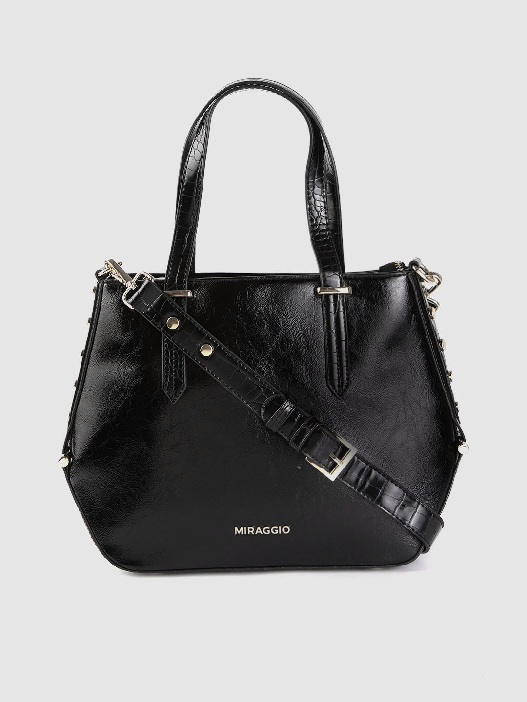 Buy MIRAGGIO Black Solid Shoulder Bag - Handbags for Women 11784922 ...