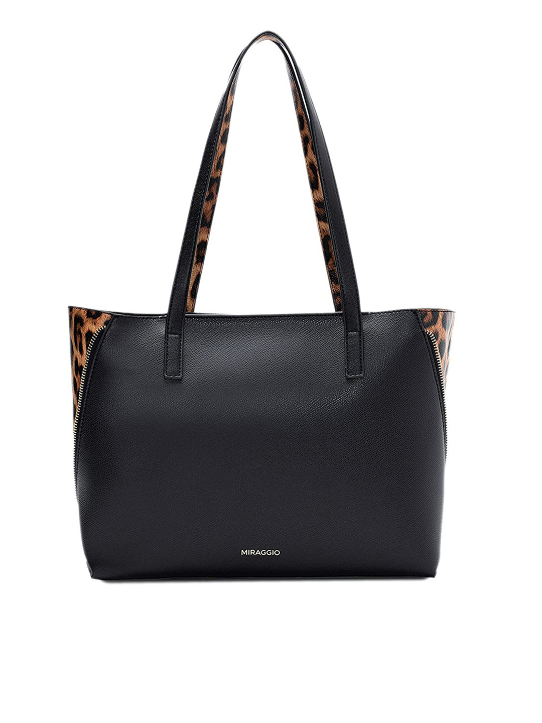 Buy MIRAGGIO Black Solid Tote Bag - Handbags for Women 11784946 | Myntra