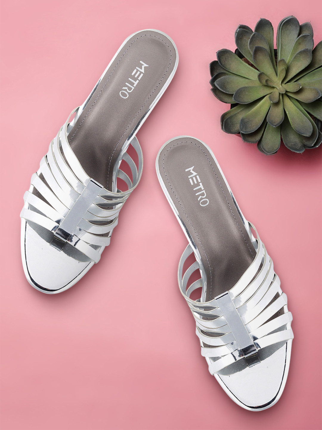 Buy Metro Women Silver Toned Solid Heels - Heels for Women 11785774 ...