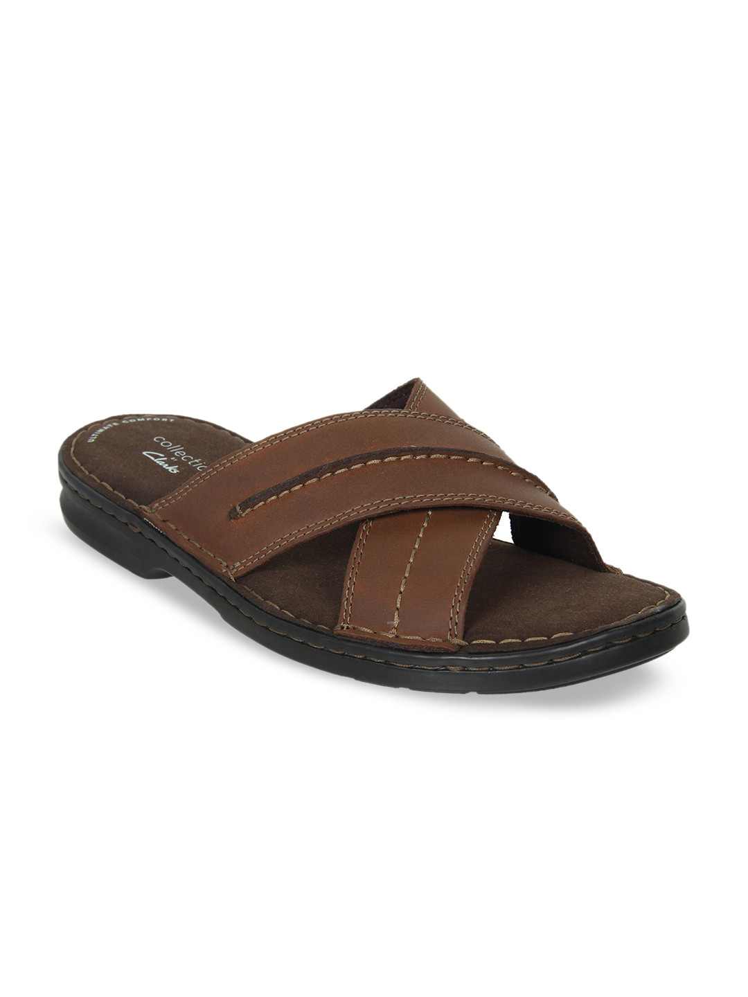 Buy Clarks Men Brown Leather Sandals - Sandals for Men 11788856 | Myntra
